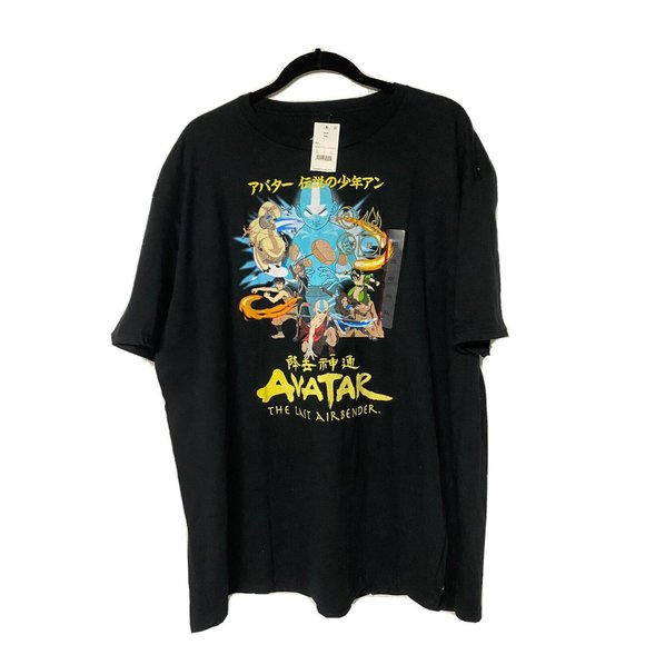Nickelodeon Shirts Nickelodeon Avatar Last Airbender Graphic T Shirt Black Cotton Nwt Xxl 2x
